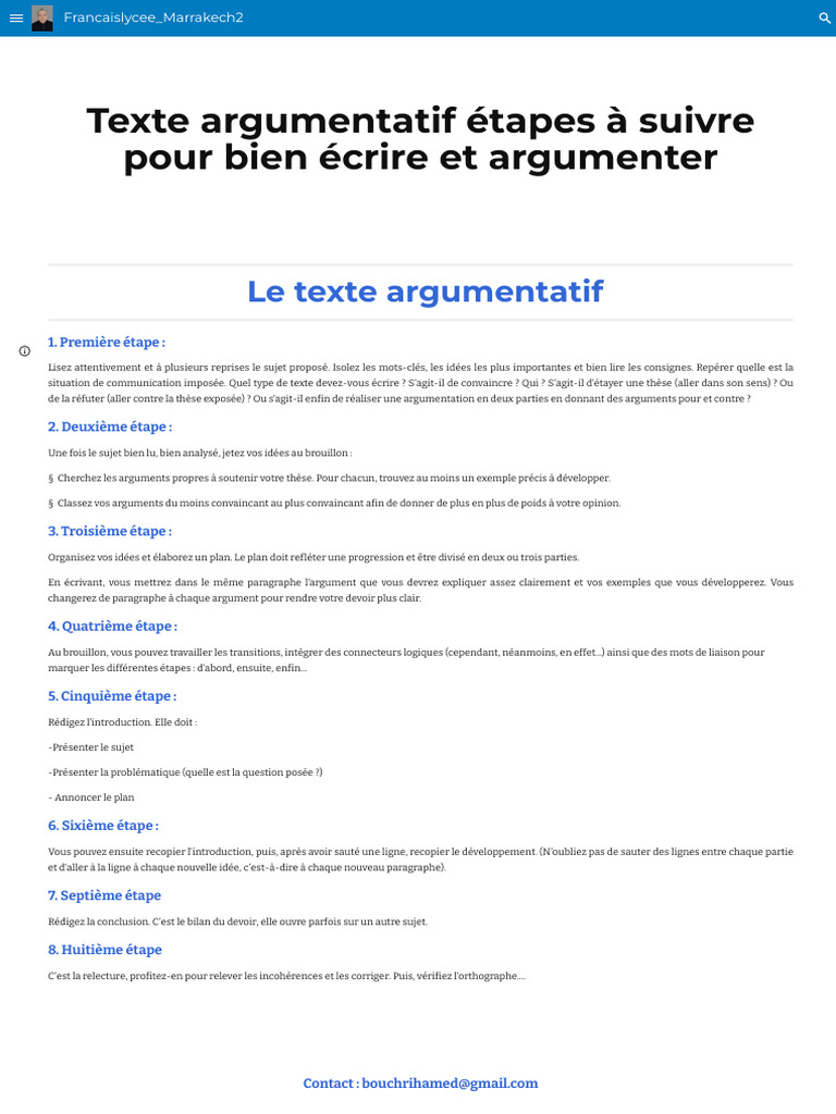 Rédiger un texte argumentatif efficace | PDF