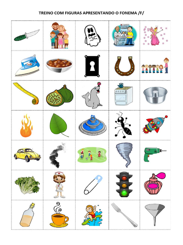 Treino Com Figuras Apresentando o Fonema F | PDF