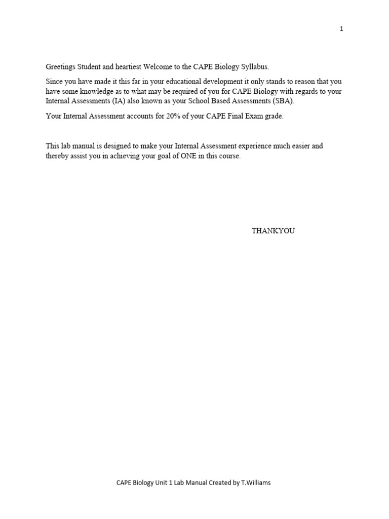 Toni Will Bio Lab 2 Manual | PDF | Experiment | Glucose