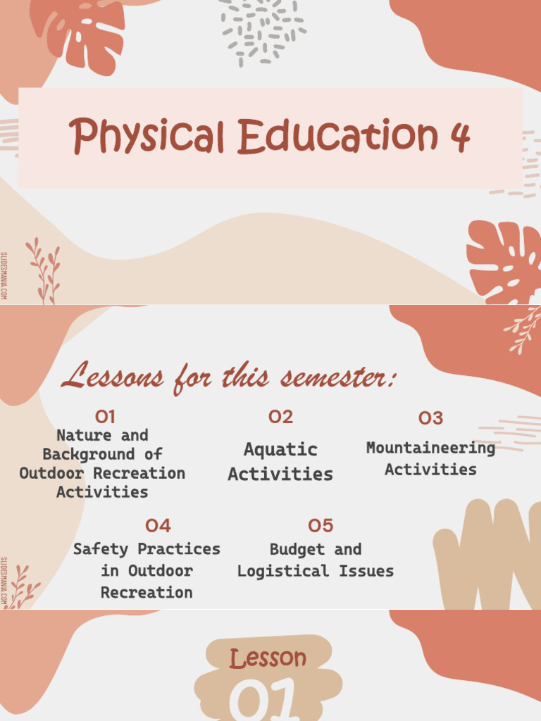 Lesson 1 Nature and Background of Outdoor Recreation Activities | PDF ...