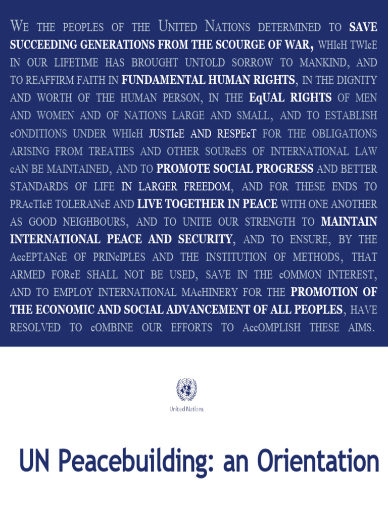 UN Peacebuilding | PDF | Peacebuilding | Peacekeeping