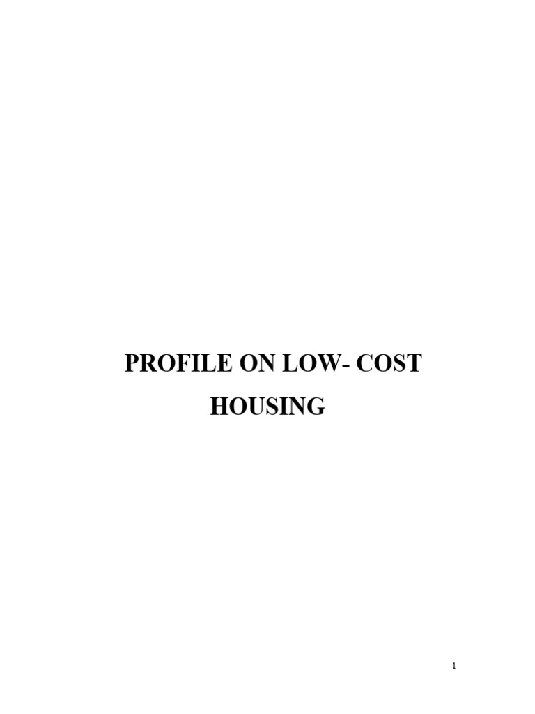 Low-Cost Housing Profile for Sheger City | PDF | Net Present Value ...