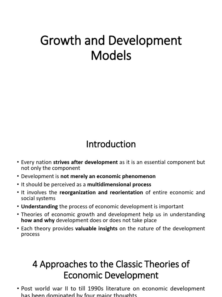Unit 2 (1) Growth and Development Models | PDF | Economic Growth ...