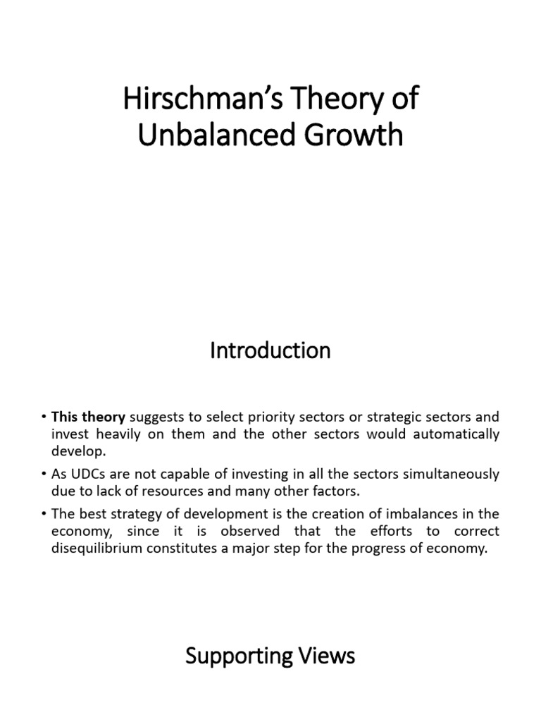 Unit 2 (3) Hirschman's Theory of Unbalanced Growth | PDF | Economic ...
