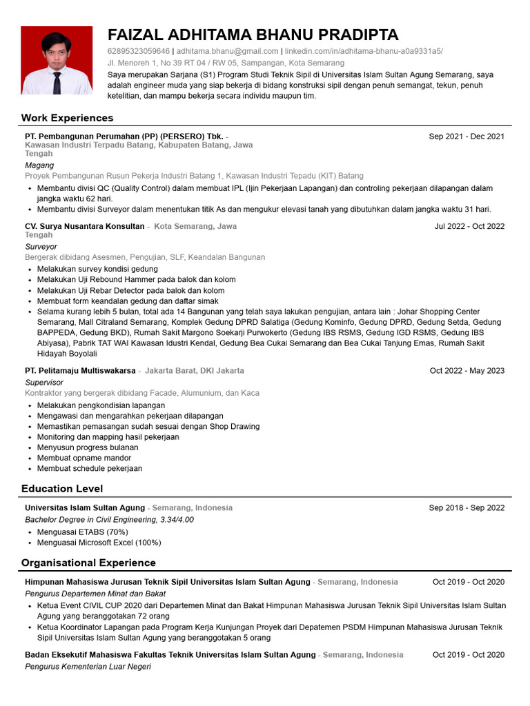 Faizal Adhitama Bhanu Pradipta-Resume | PDF