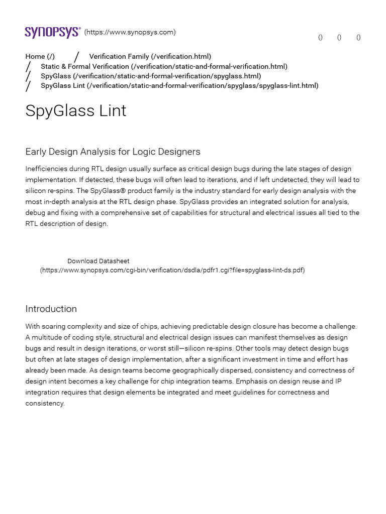 SpyGlass Lint | PDF | Software Development | Computer Science