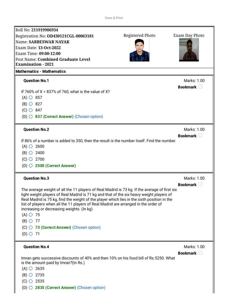 View Question Paper | PDF | Speed