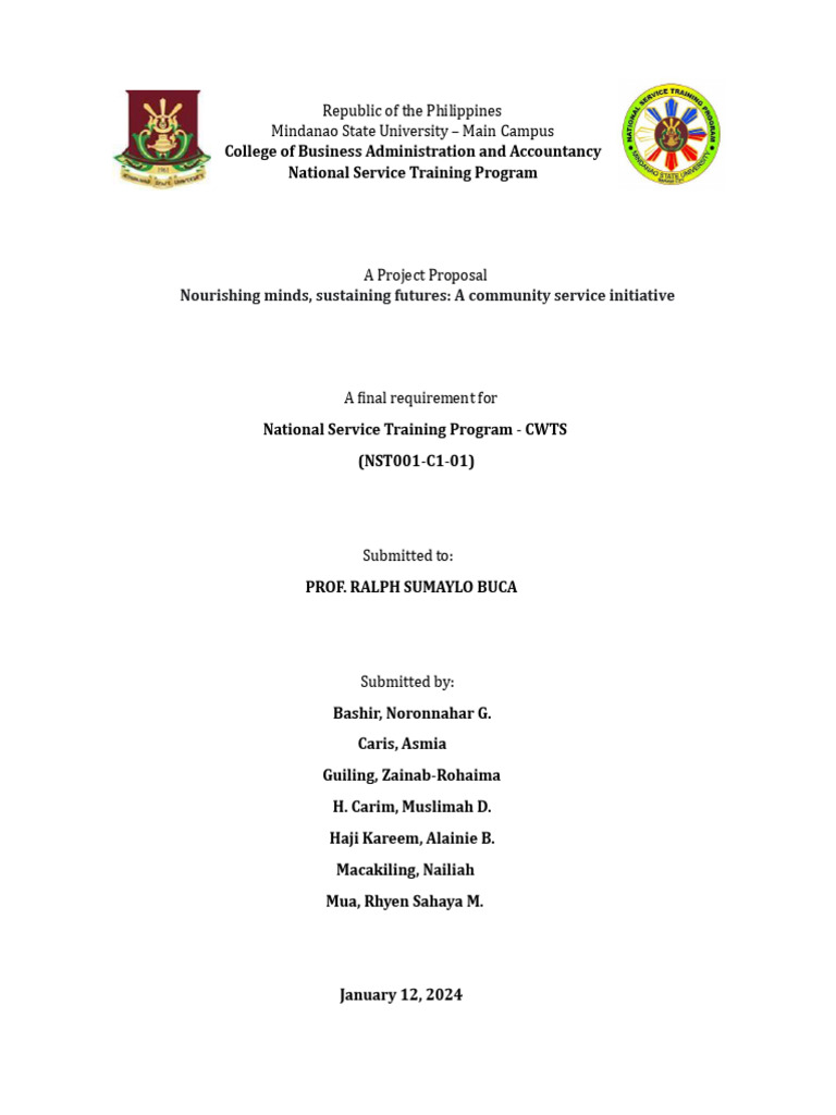 Project Proposal CWTS | PDF