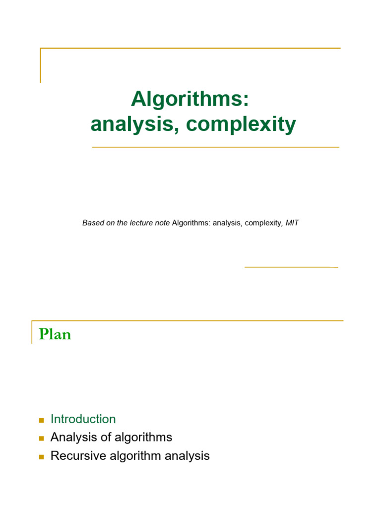 Algorithms Analysis | PDF | Algorithms | Computational Complexity Theory Algorithms Analysis | PDF | Algorithms | Computational Complexity Theory
