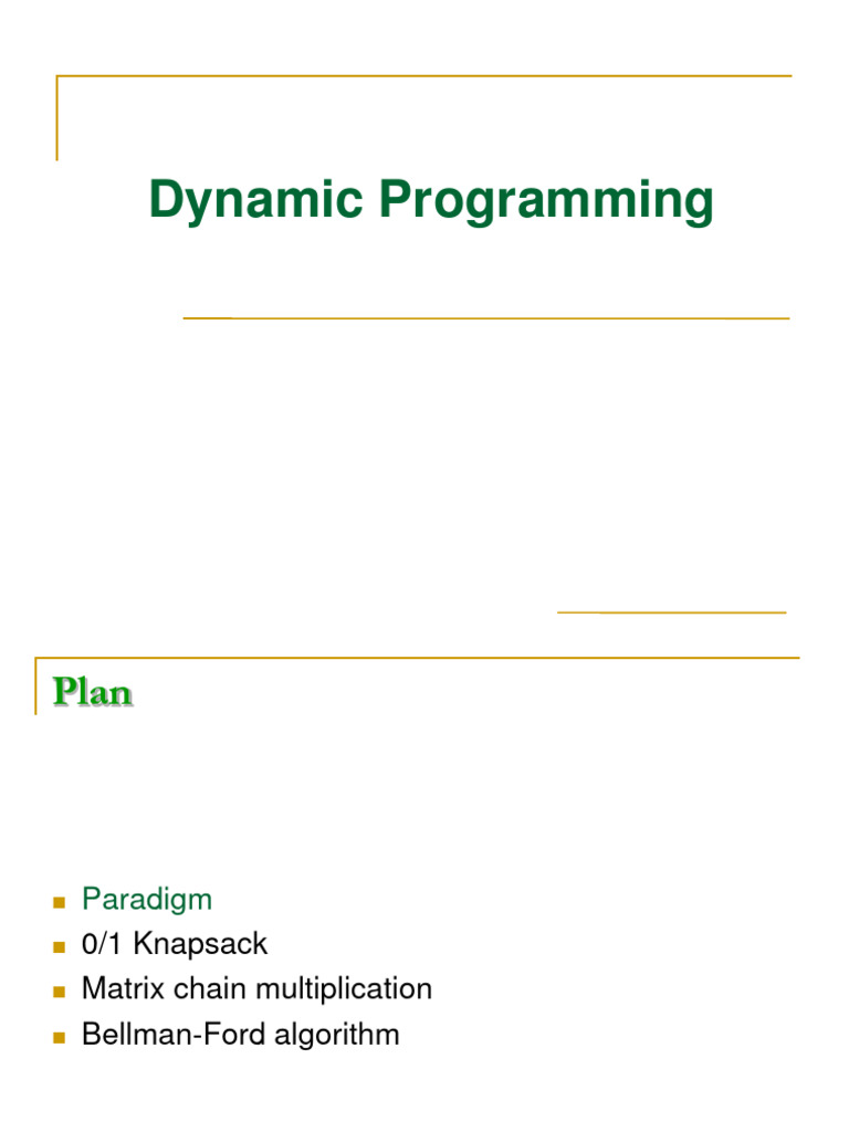 Dynamic Programming | PDF | Dynamic Programming | Algorithms And Data ... Dynamic Programming | PDF | Dynamic Programming | Algorithms And Data ...