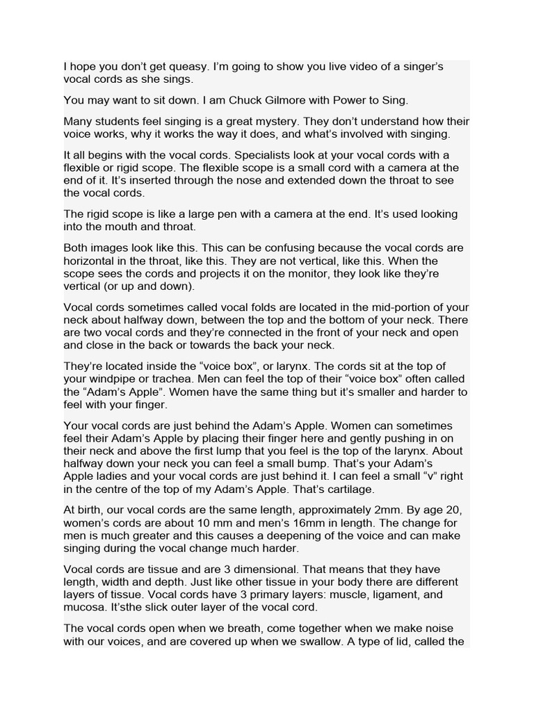 Power To Sing Chuck Gilmore | PDF