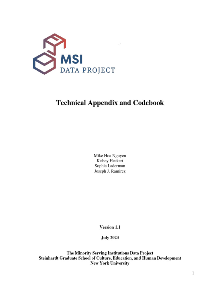 MSI Data Project - Technical Appendix and Codebook - July 2023 - V1.1 ...