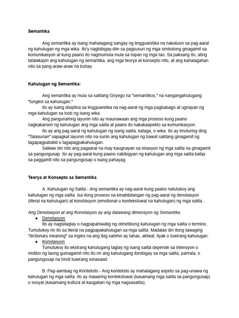 Semantika - Bongcawil's Report | PDF