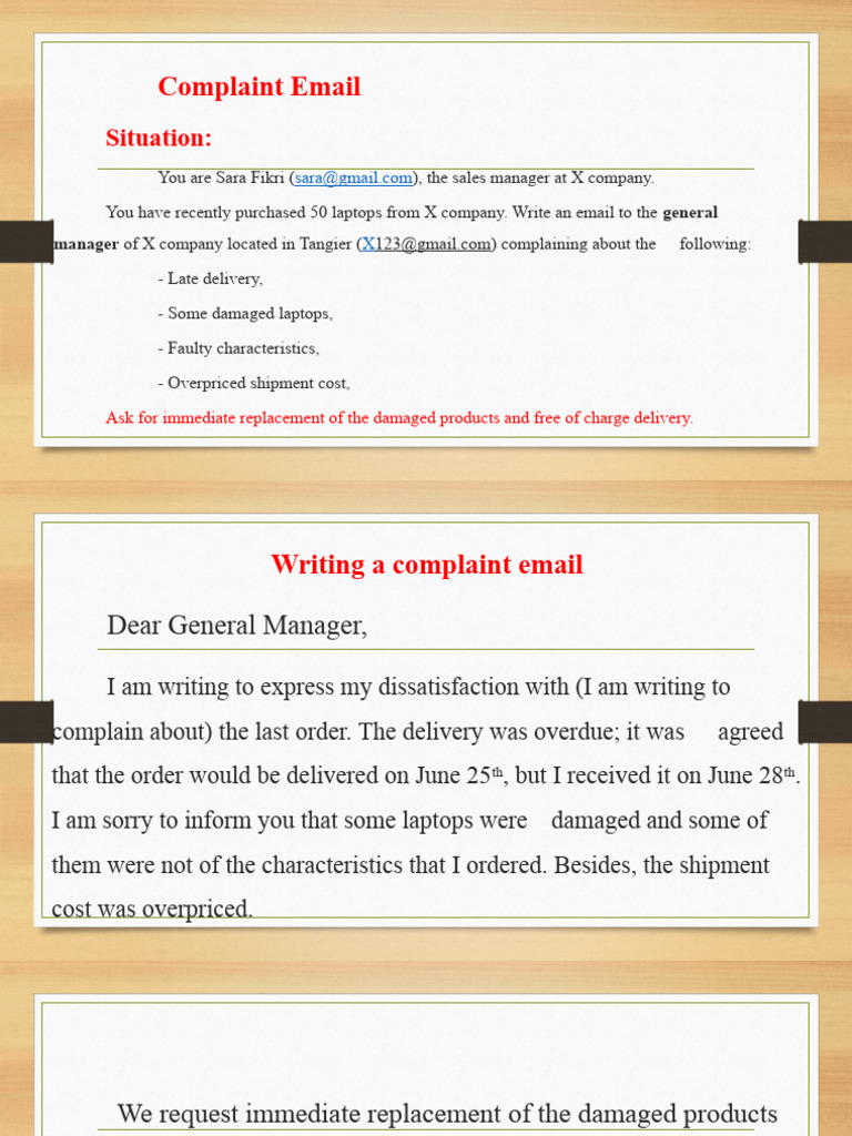 Complaint Email | PDF