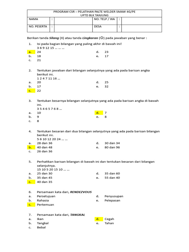 Soal Uji CSR B | PDF