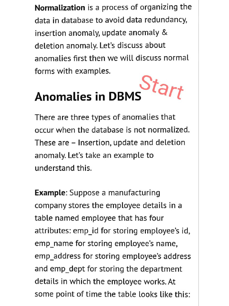 Rdbms Normalization Pdf