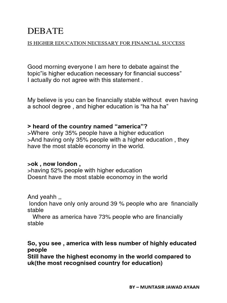 School Debate Script | PDF