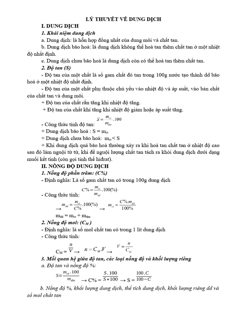 Cđ7. Ly Thuyet Ve Dung Dich | PDF