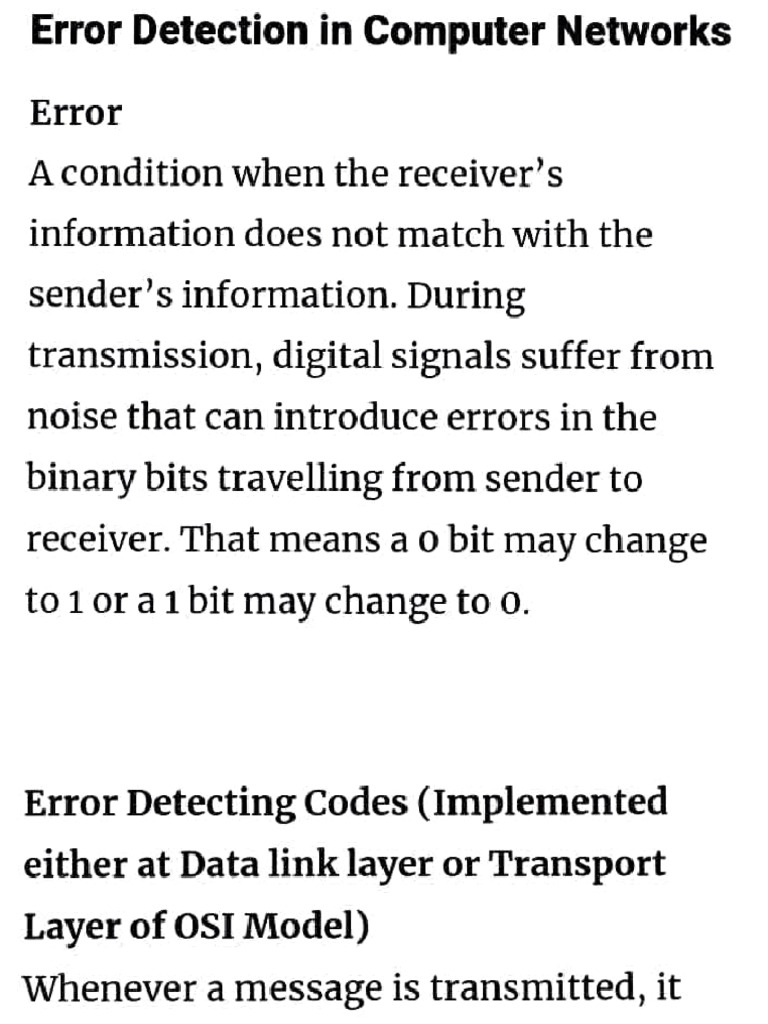 9error &detection CRC, Parity | PDF | Error Detection And Correction | Computer Data