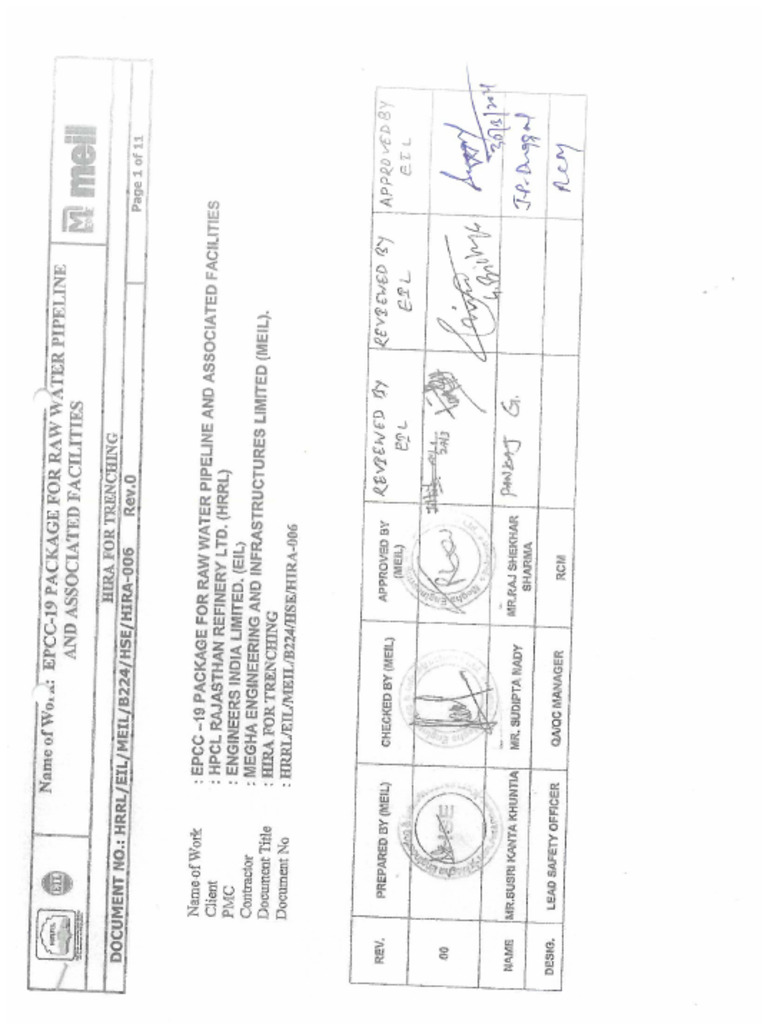 Approved Hira For Trenching Pdf