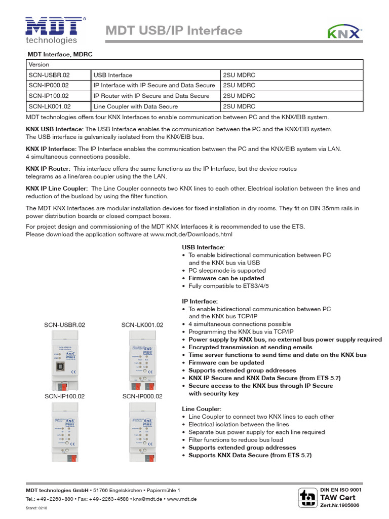 MDT_DS_Interface_02 | PDF | Usb | Internet Protocols