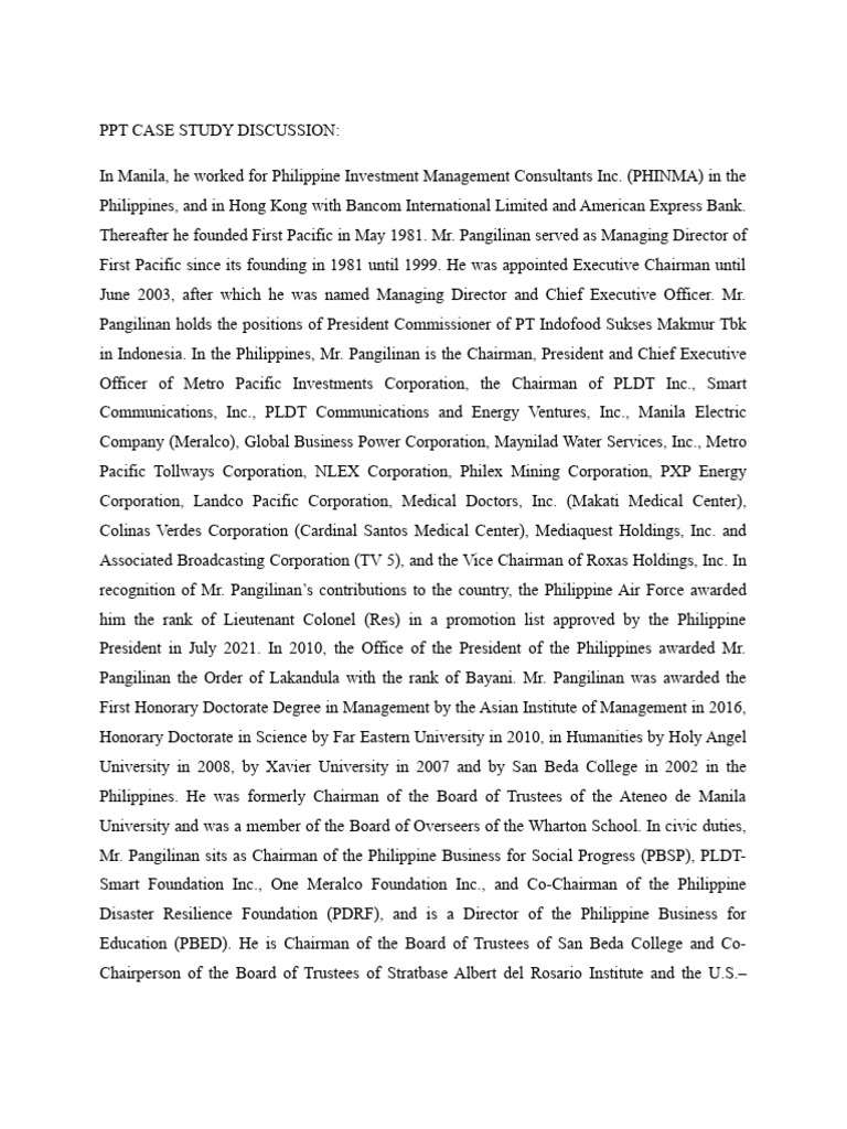 Case Study Discussion | Download Free PDF | Philippines | Manila