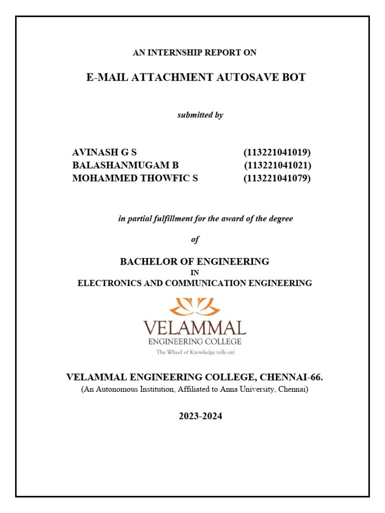 Engineering Internship Report | PDF | Automation | Computing