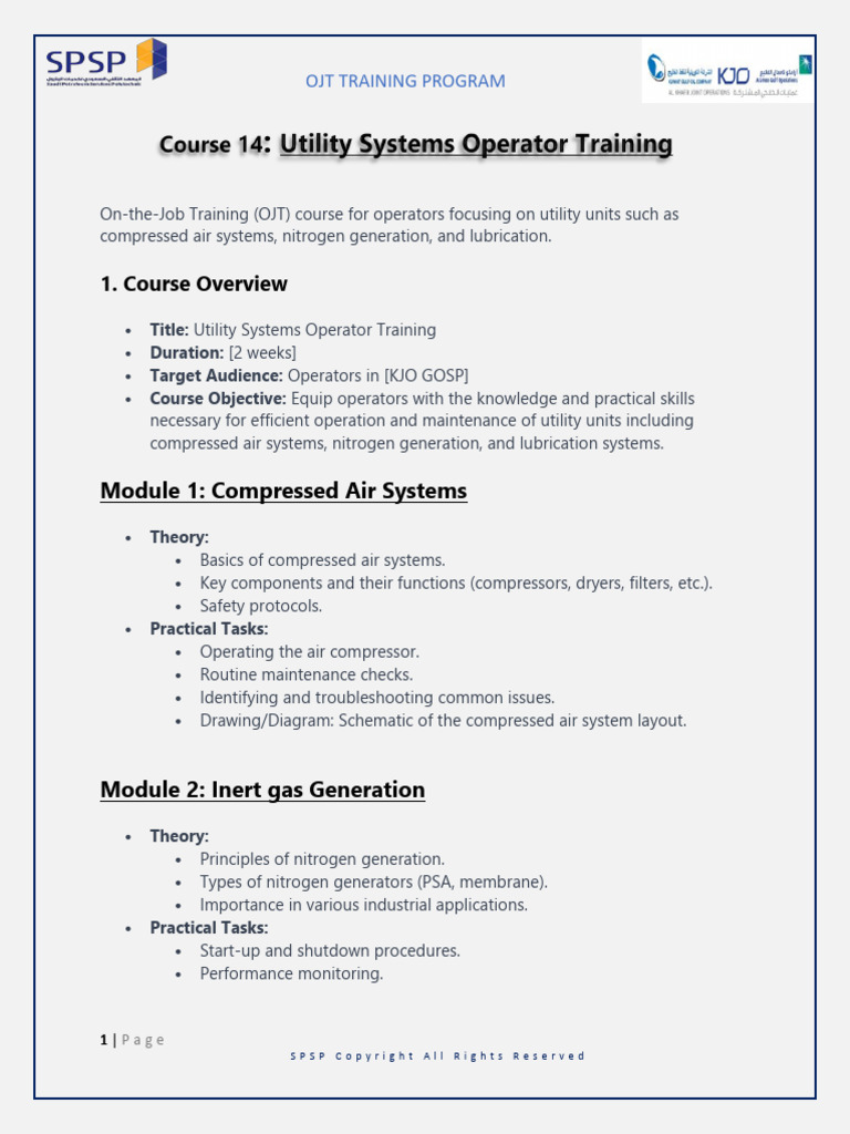 Utility Systems Operator Training | PDF | Lubricant | System