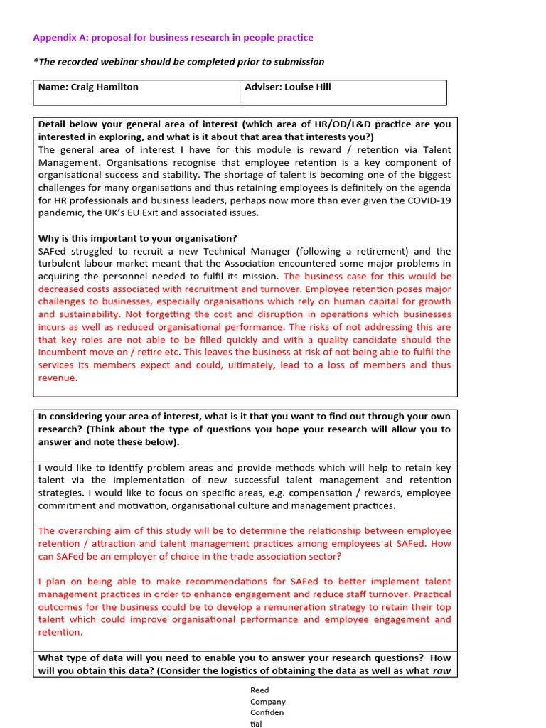 7CO04 Project Proposal v1.1 | PDF | Employee Retention | Employee Relations