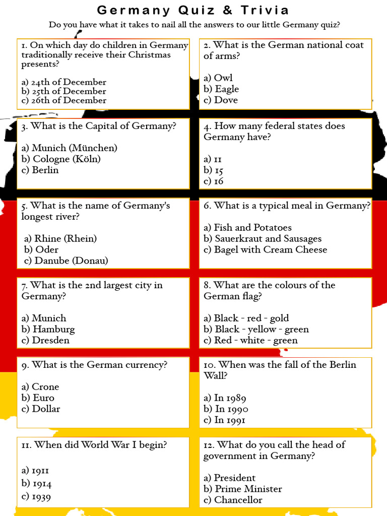 Germany Trivia for Quiz Enthusiasts | PDF