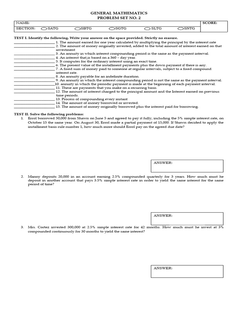 PROBLEM SET 2 abm | PDF | Interest | Compound Interest