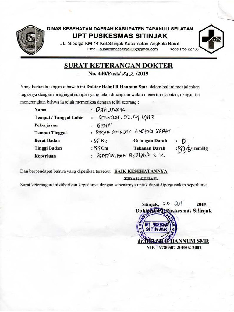 Surat Keterangan Dokter | PDF