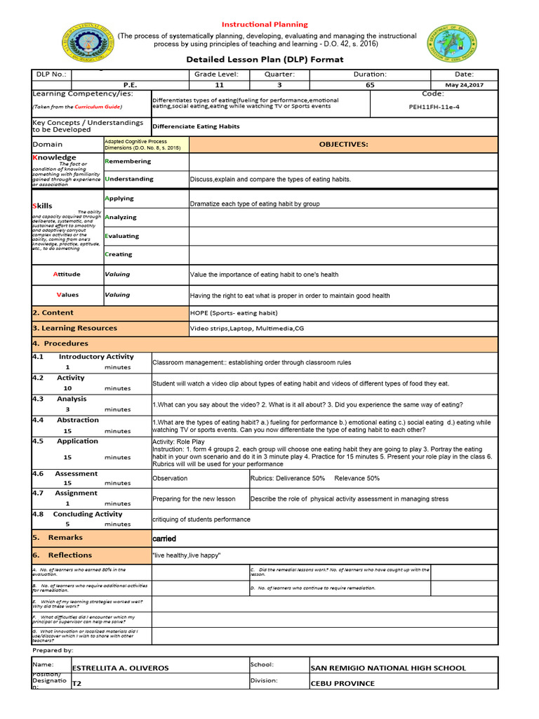 Pe2 DLP Lesson 04 | PDF | Learning | Behavioural Sciences