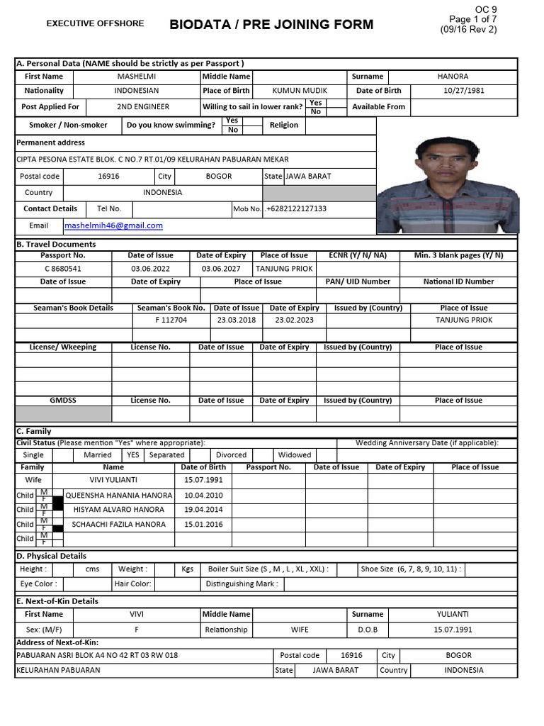 OC9 Application Form R2 | PDF | Anchor