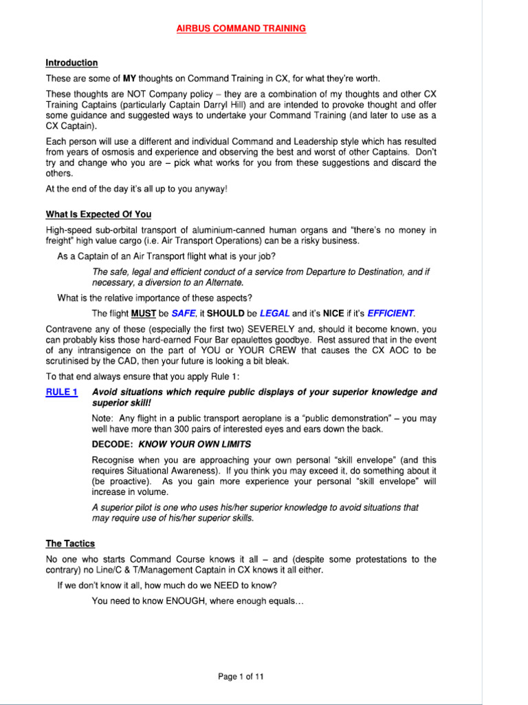 Airbus Comand Training | PDF