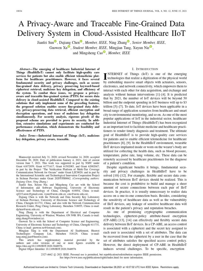 A Privacy-Aware and Traceable Fine-Grained Data Delivery System in ... A Privacy-Aware and Traceable Fine-Grained Data Delivery System in ...