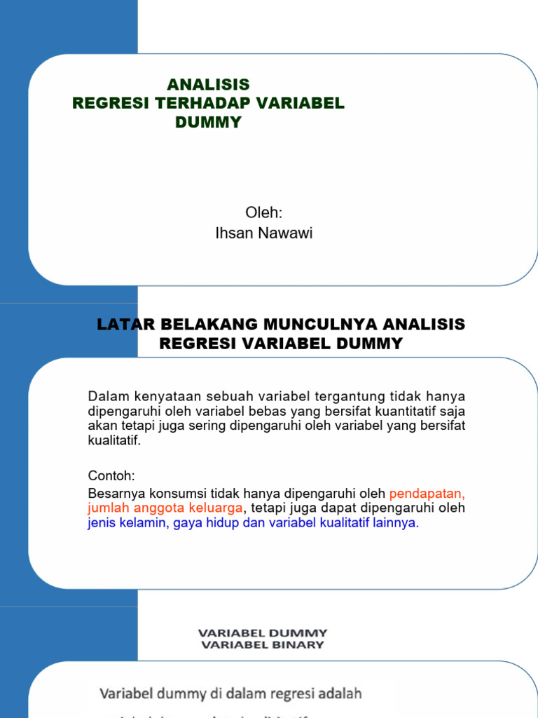 Analisis Regresi Variabel Dummy | PDF