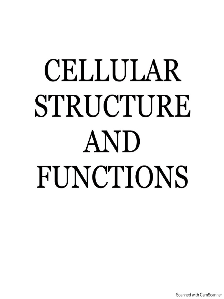 Cellular Structure And Function PDF