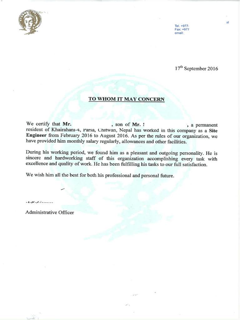 Experience Letter Sample | PDF