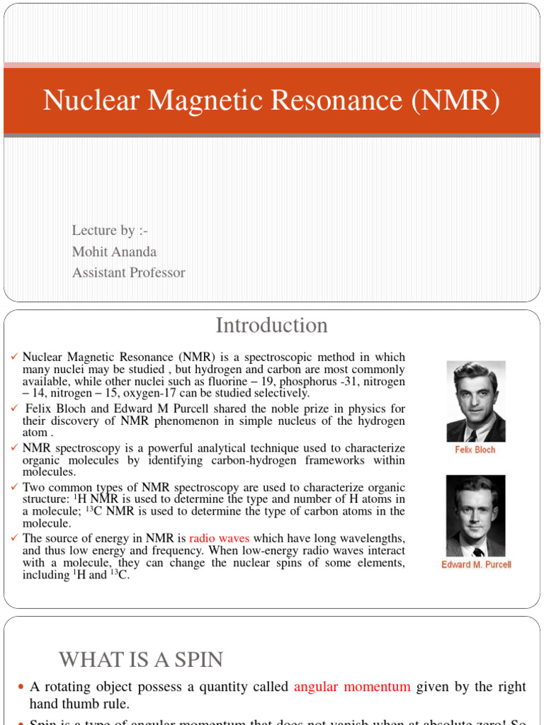 Nuclear Magnetic Resonance (NMR) COMPLETE | PDF | Nuclear Magnetic ...