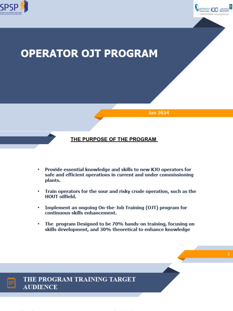 Operators OJT Programs For KJO | PDF | Technology & Engineering