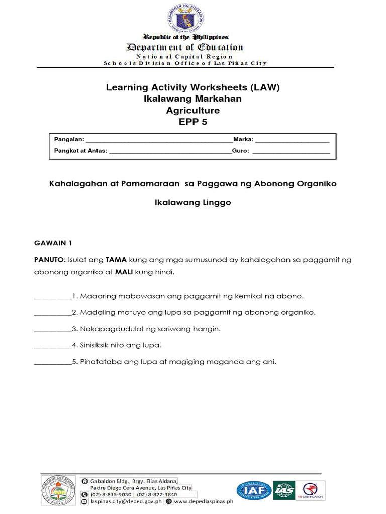 Final - Week-2-Law-Epp-5-Q2-Agriculture | PDF