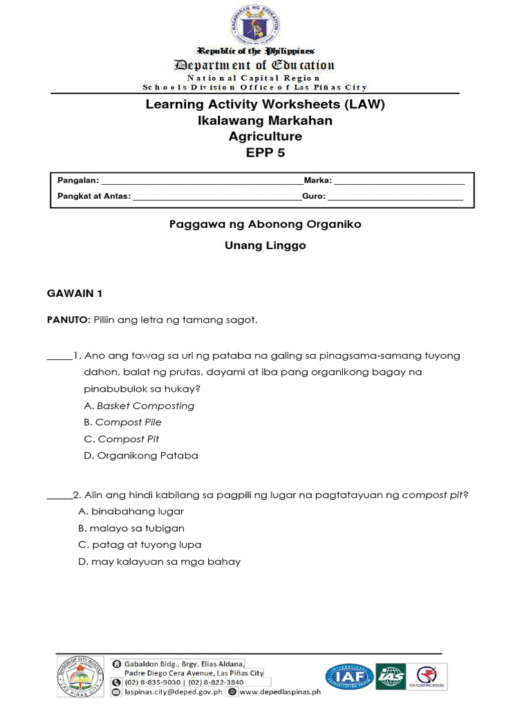 Final - Week-1-Law-Epp-5-Q2-Agriculture | PDF