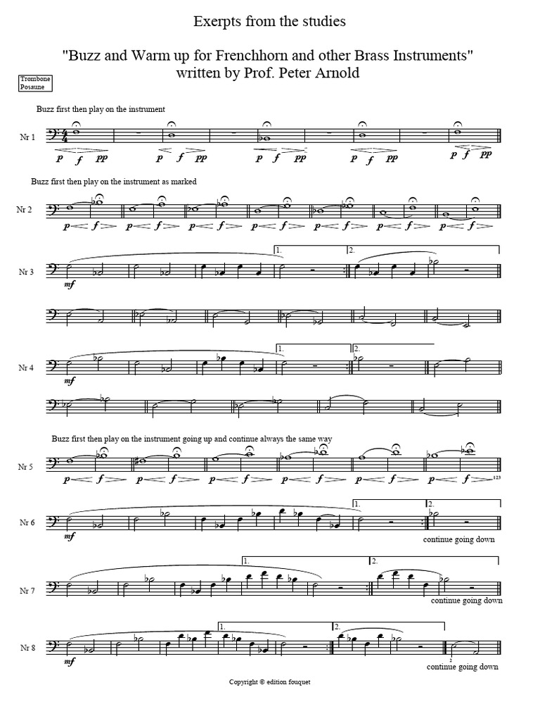 Buzz and Warm Up +++ Buzzer Posaune | Download Free PDF | Trombone ...