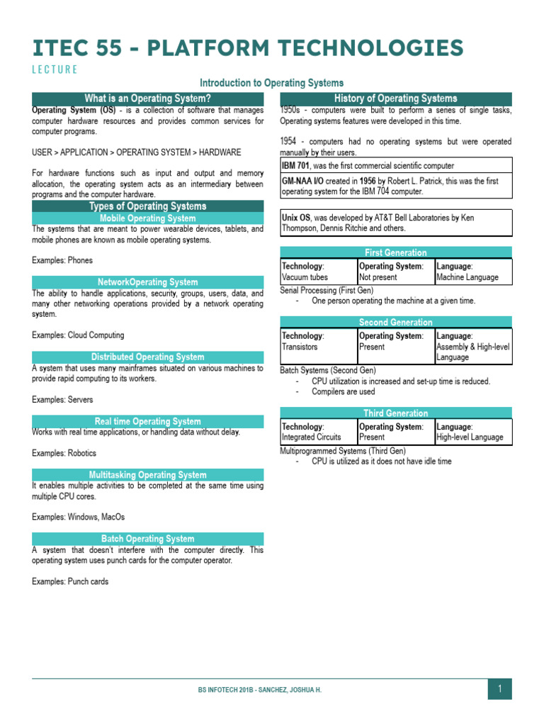 ITEC-55A-PLATFORM-TECHNOLOGIES | PDF | Operating System | Scheduling (Computing)