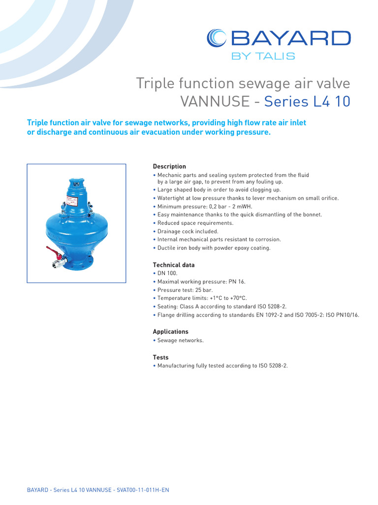En Bayard Vannuse L410H | PDF | Valve | Pipe (Fluid Conveyance)