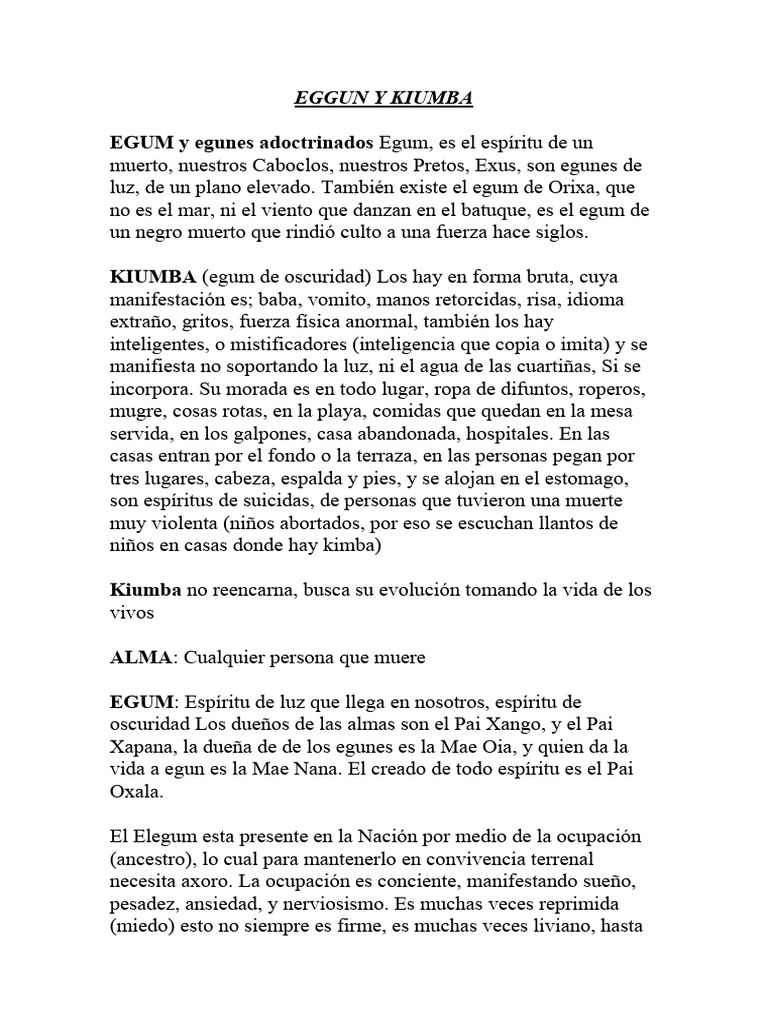 Eggun y Kiumba | PDF | Causas de la muerte