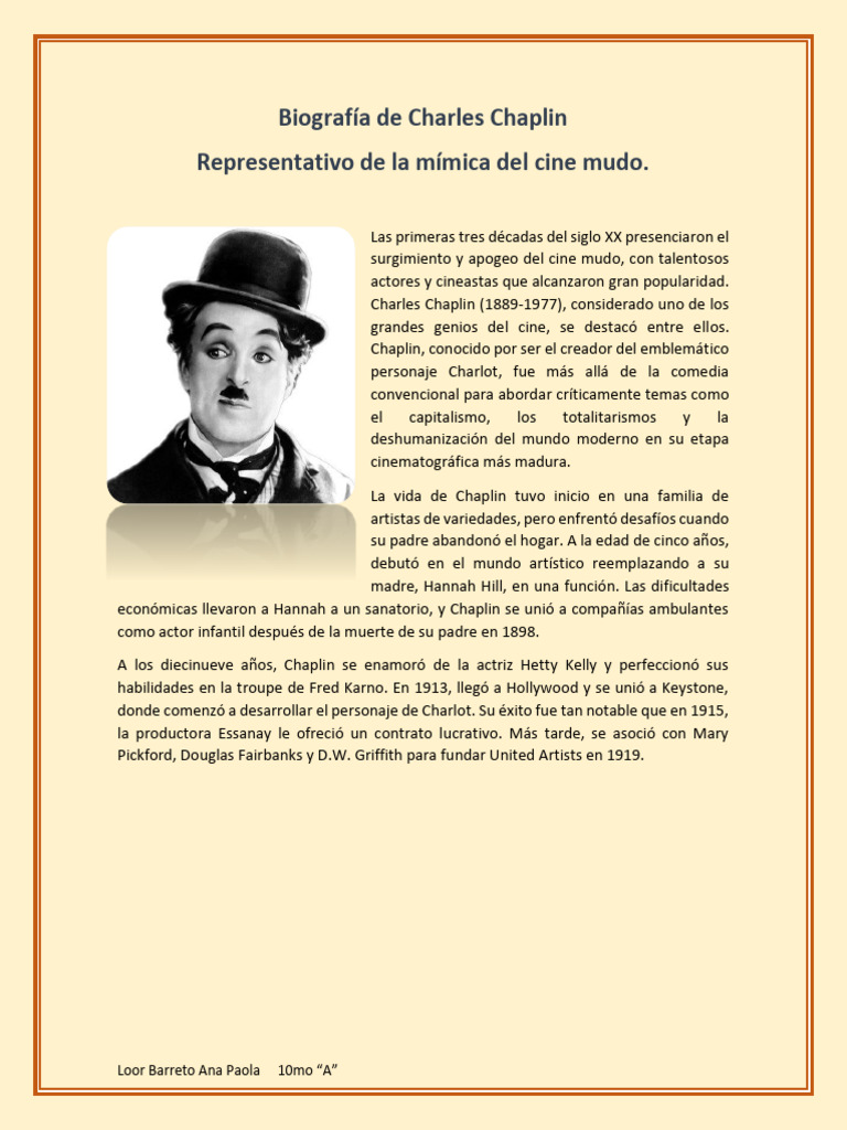 Investigación Charles Chaplin | PDF | Charlie Chaplin