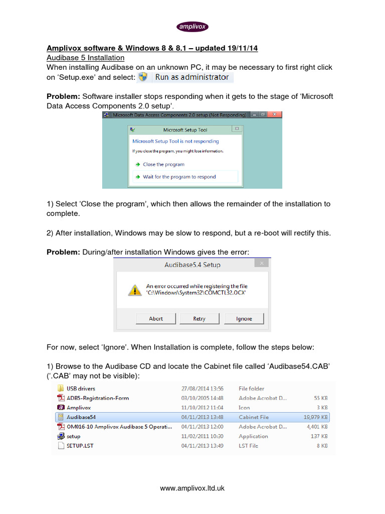 Instalacion Audibase en Win8 - Driver | PDF | Installation (Computer Programs) | Microsoft Windows