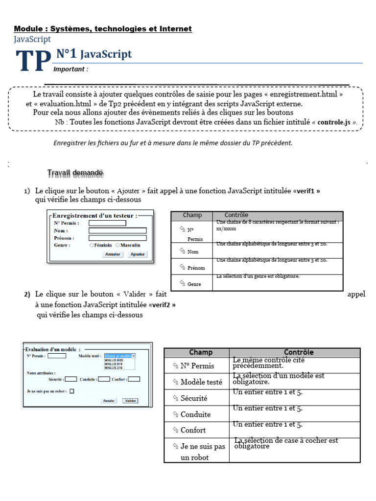 TP 1 Javascript | PDF